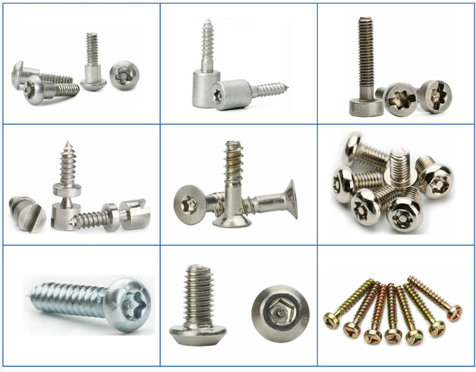 Anti Theft Security Screw, Carbon Steel Pan Head Screw