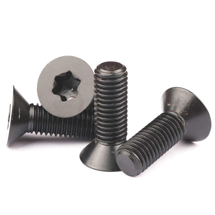 T25 Screw, Iron Black Zinc Plated Countersunk Head Torx Screw