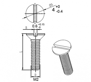 M2 Flat Head Screw Different Groove Type